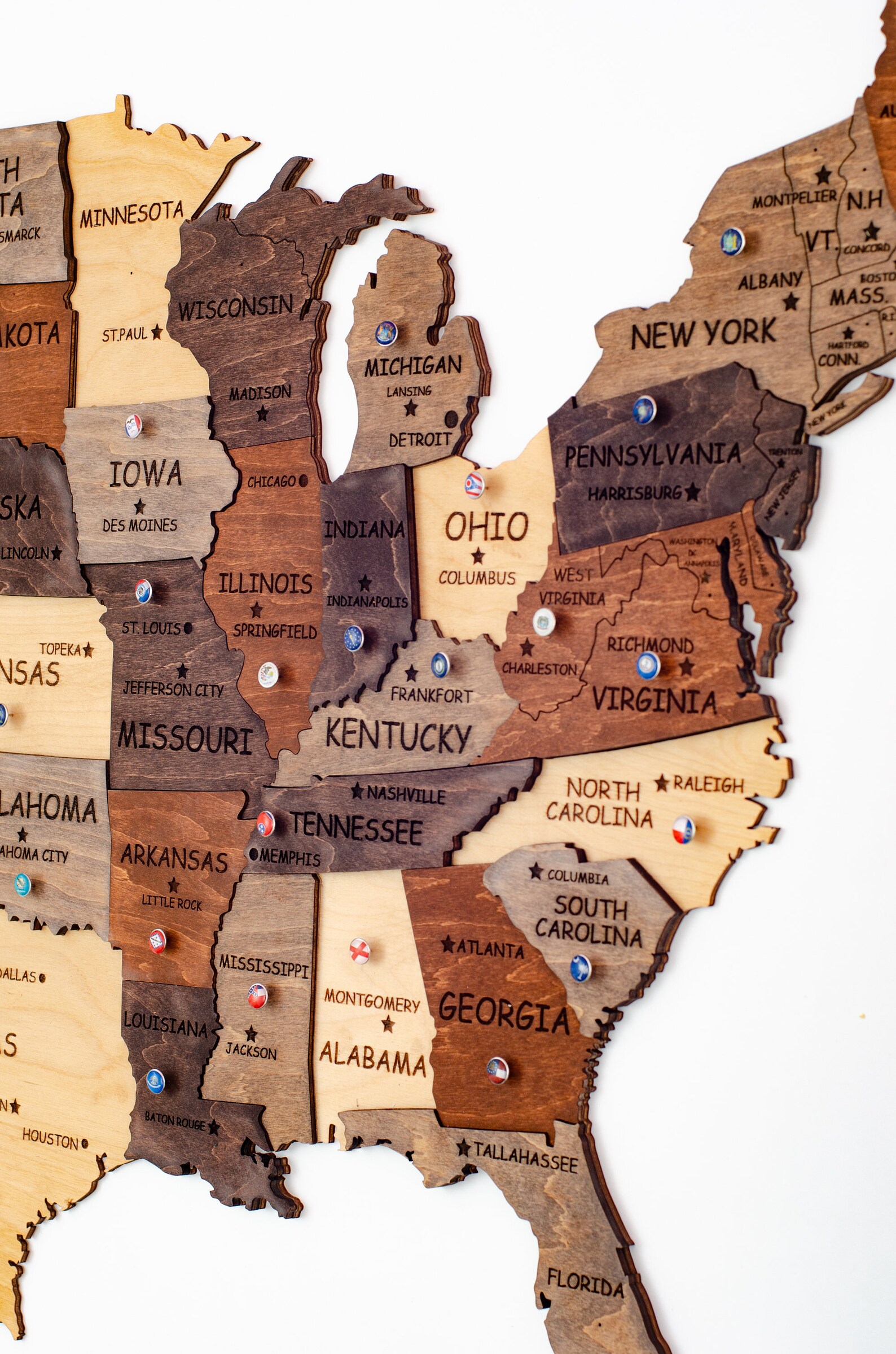 Map of United States Push Pin Map Wood Wall Art US Map Art US | Etsy