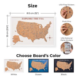 US Push Pin Map, Family Travel Map, States Visited Map, Adventures ...
