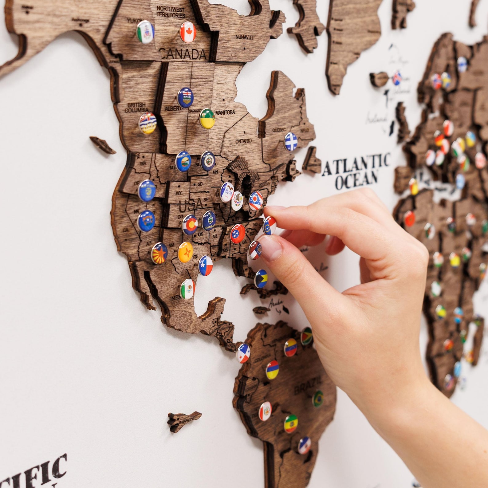 Traveling Map 3D World Map for Wall Adventure Map With Push Pins ...