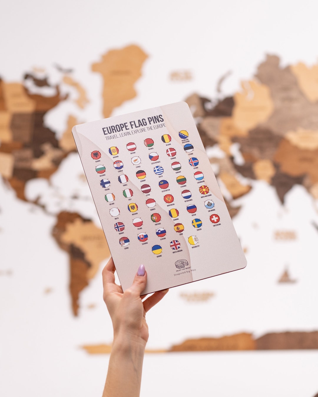 Wooden Flag Stickers for Europe Map - Etsy