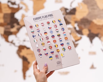 20mm Pins Flag World Countries Push Map Wooden Colorful - Etsy