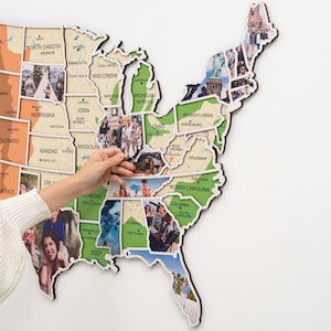 Custom USA Map, 50 States Photo Map, US Picture Map, Travel Memories on ...