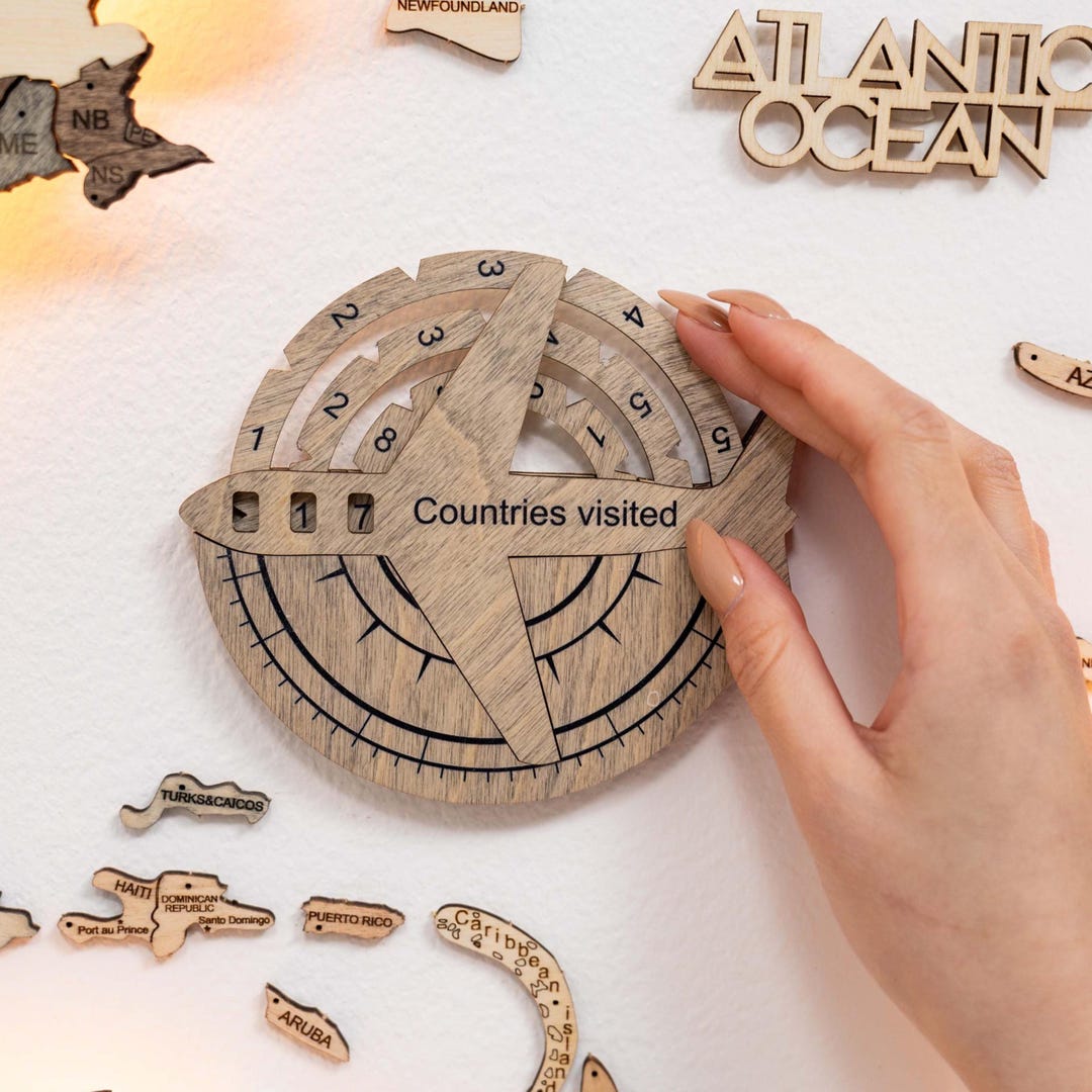 Travel Tracker Places Visited Gift - Accessory for World Map - Etsy