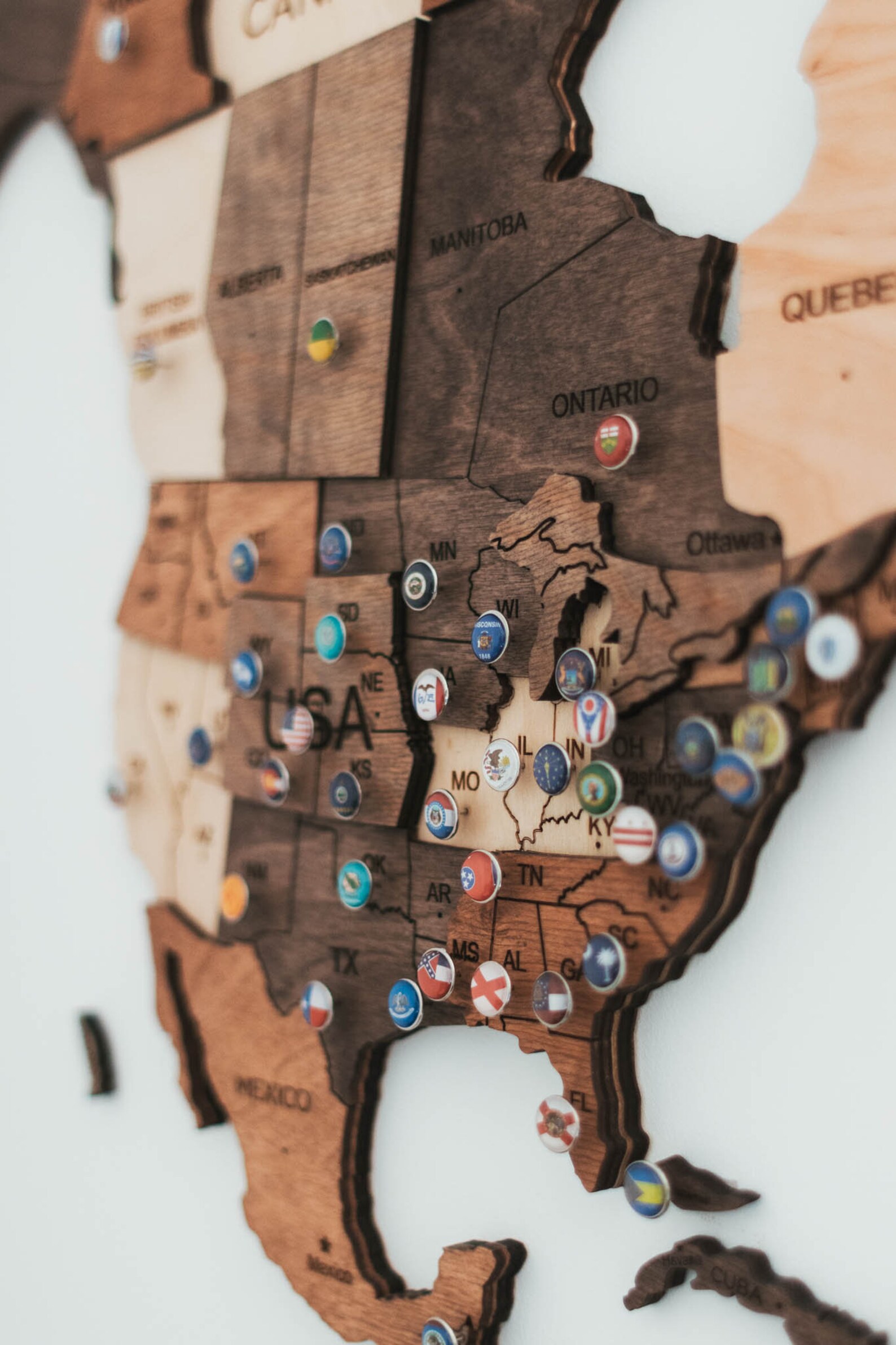 Flags Push Pins for Wood World Map by Enjoy the Wood - Etsy