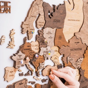 Wooden World Map Wall Art by Enjoy the Wood, Home Decor, Family Gift ...