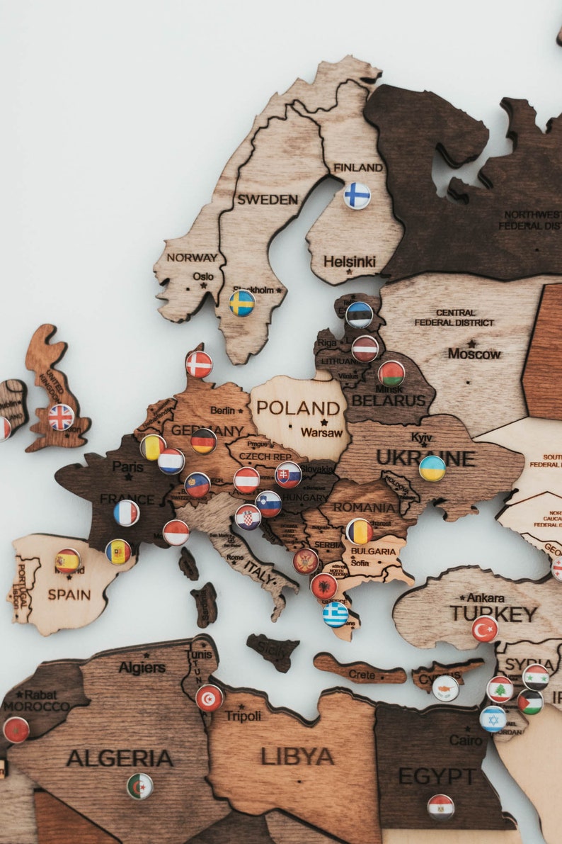 World Map for Places You've Visited Large Travel Map - Etsy