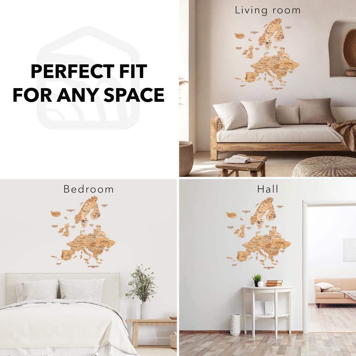 3D Europe Countries Travel Tracker, Personalized Home Wall Art, Large ...
