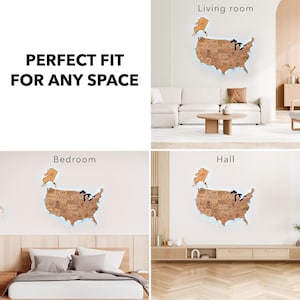 USA Push Pin Map With LED Backlight, Travel Map Push Pin, House Decor ...