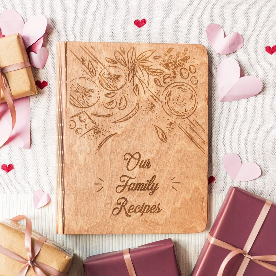 Our Family Recipe Book, Wooden Recipe Book Binder, Custom Cookbook ...