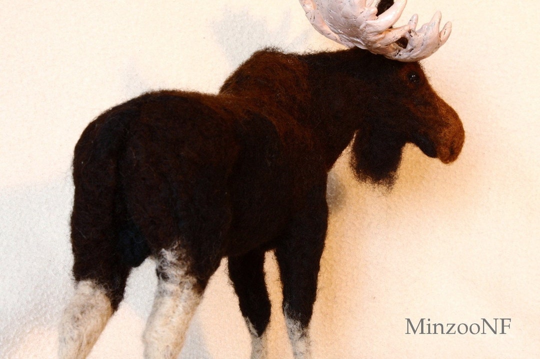 Needle Felted Moose Needle Felting Animal Moose Soft Doll - Etsy Canada