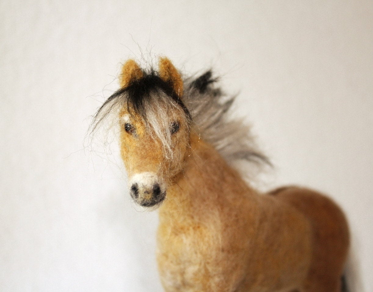 Needle Felting Horse Fjord Pony One of a Kind Collectible - Etsy UK