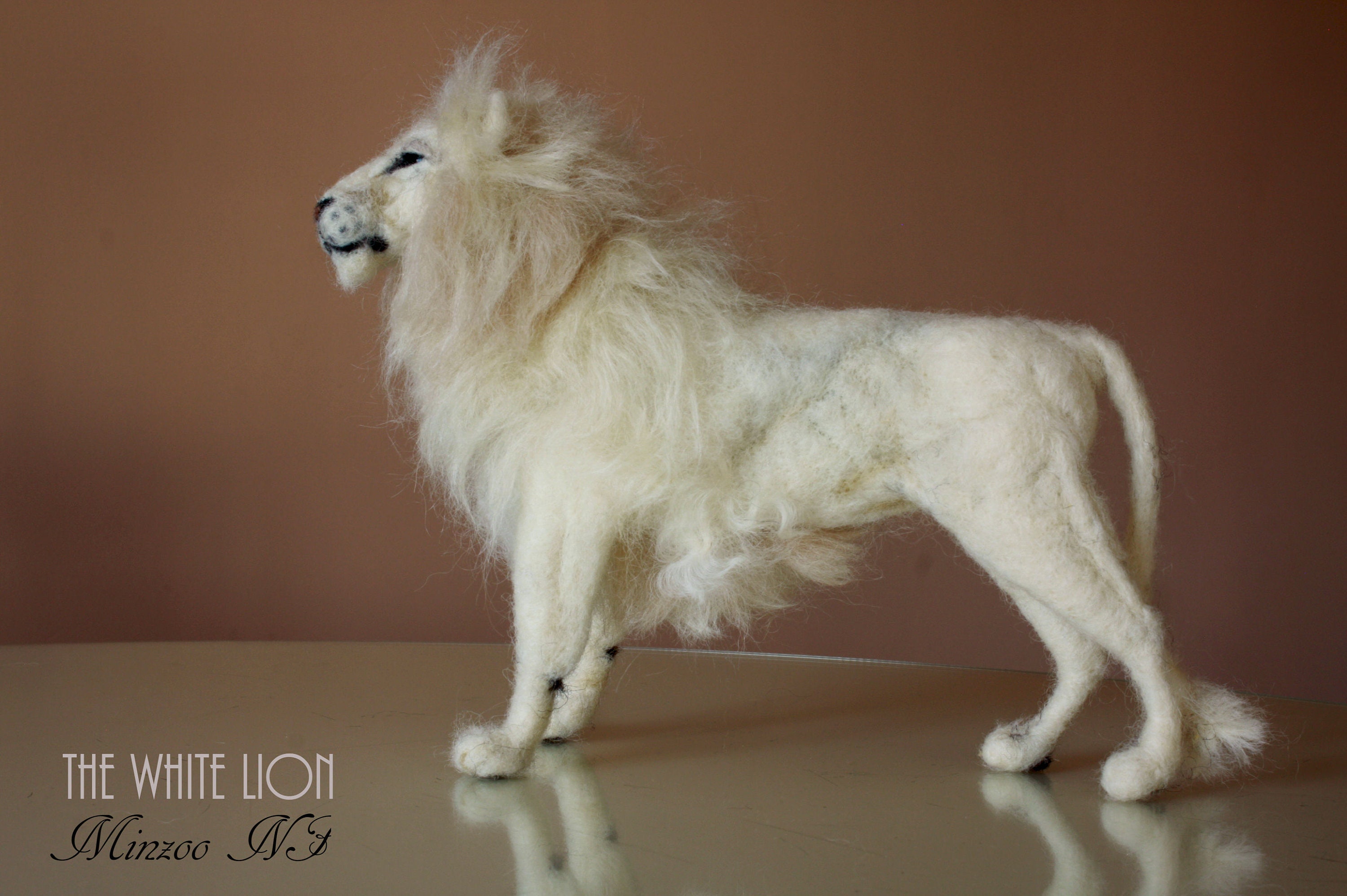 Needle Felting Lion White Lion Art Realistic Sculpture Lion - Etsy