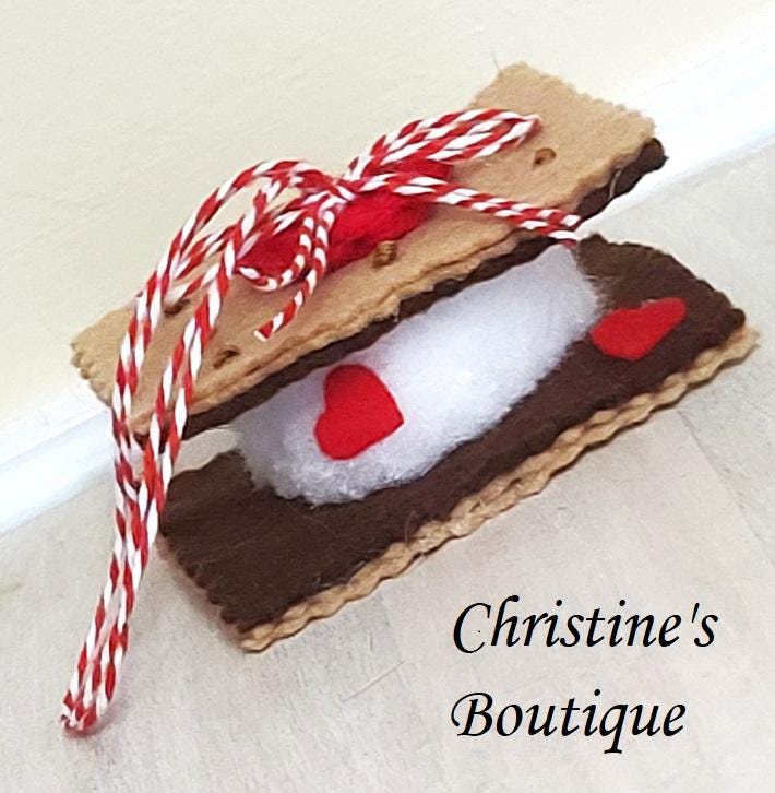 Handmade Felt Ornament, Felt Smore, Smore Ornament, Smores, Marshmallow ...