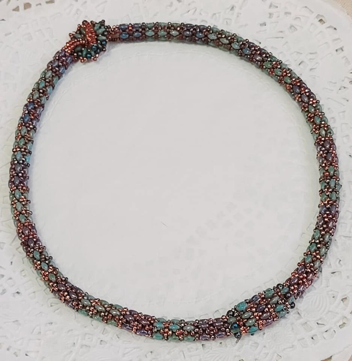 Hand Stitched Rope Necklace Pattern by Jill Wiseman Toggle - Etsy