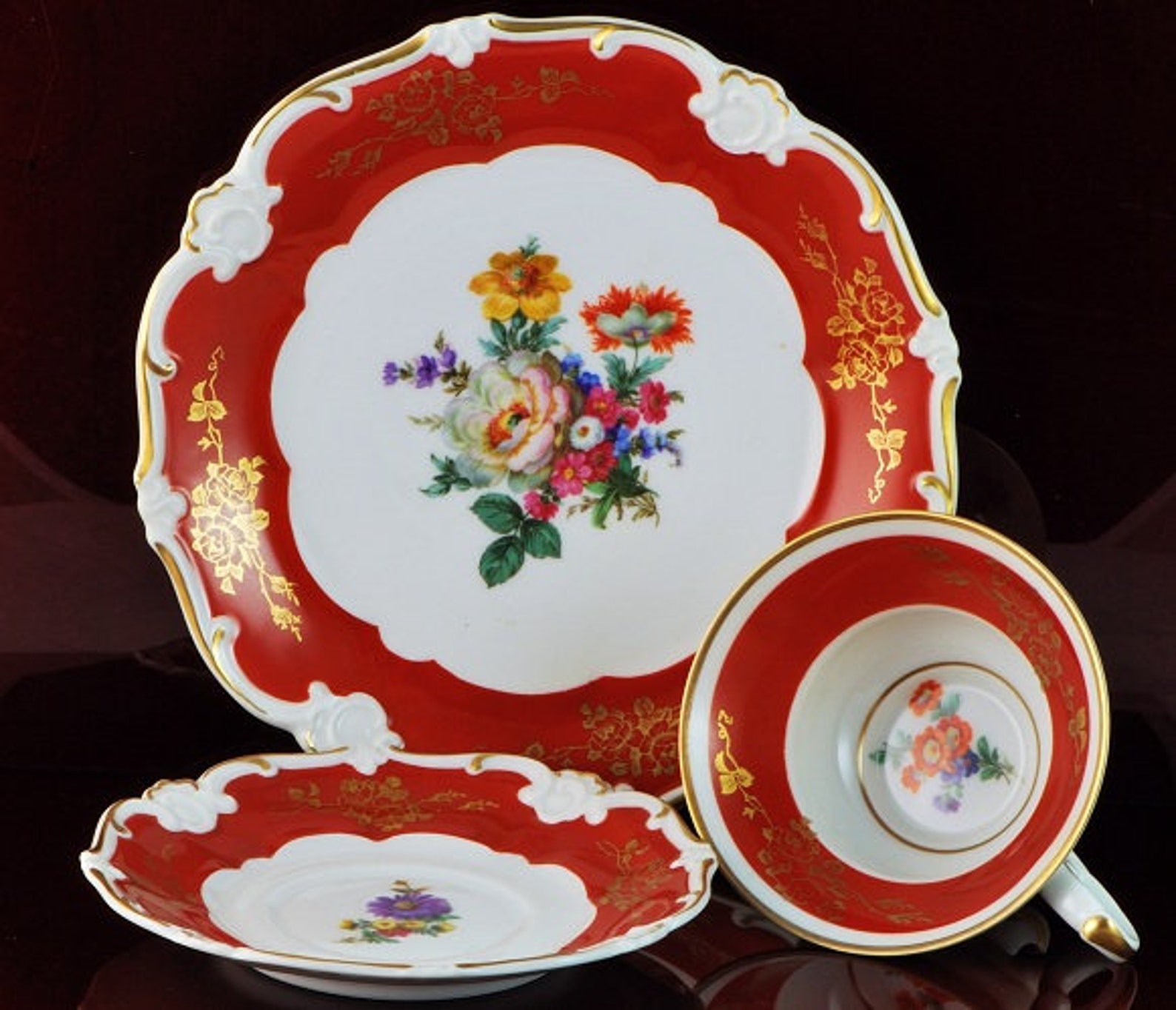 Vintage German China Weimar Llse Germany Hightea Cup, Saucer & Cake ...
