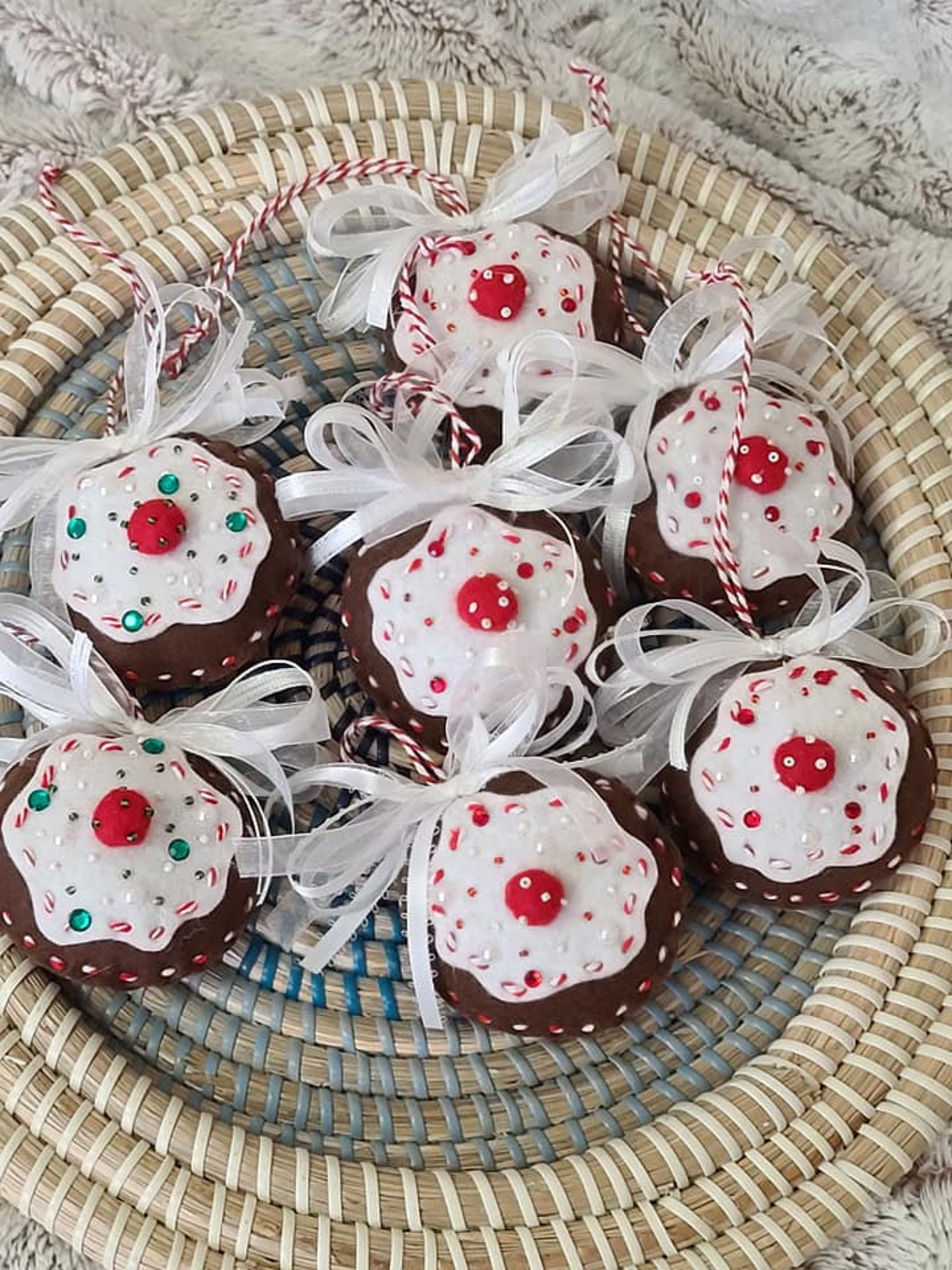 Handmade Felt Chocolate and Icing Cookie Ornaments Christmas - Etsy