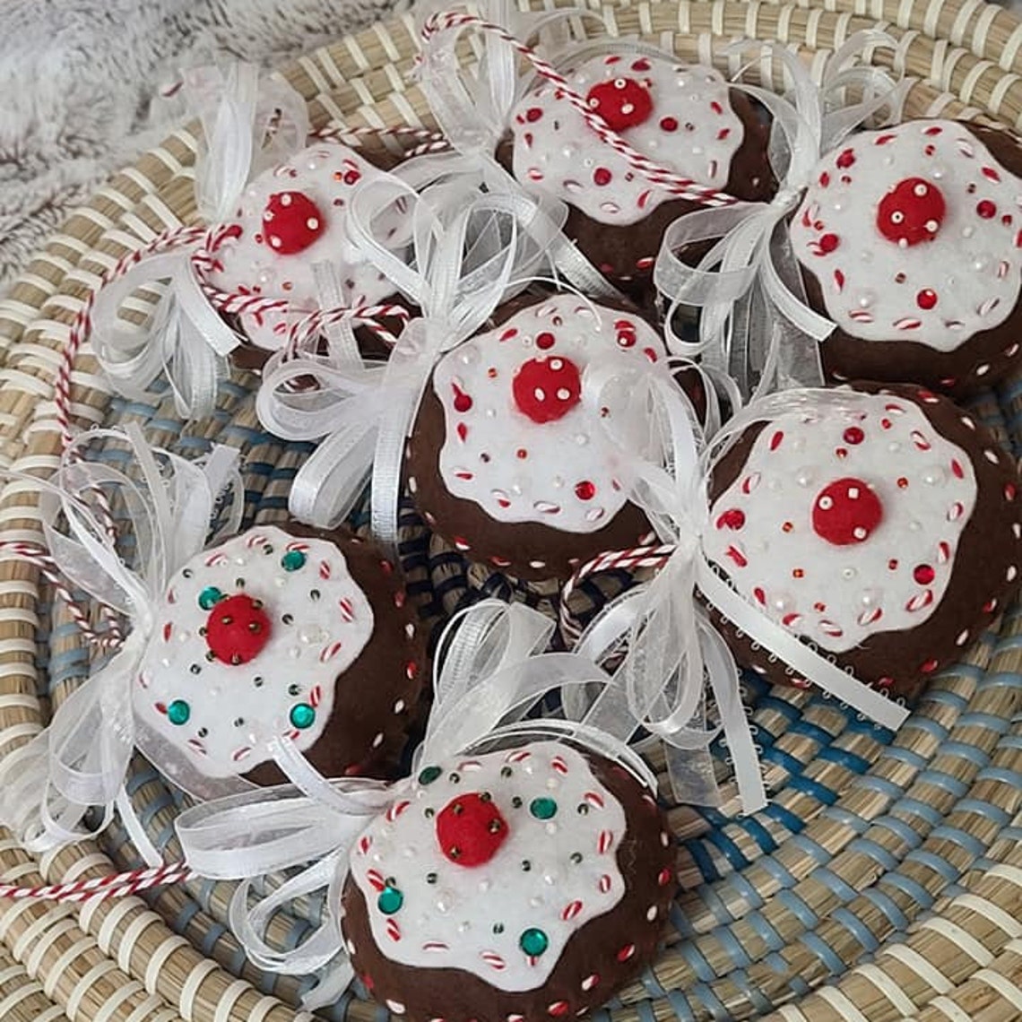 Handmade Felt Chocolate and Icing Cookie Ornaments Christmas - Etsy