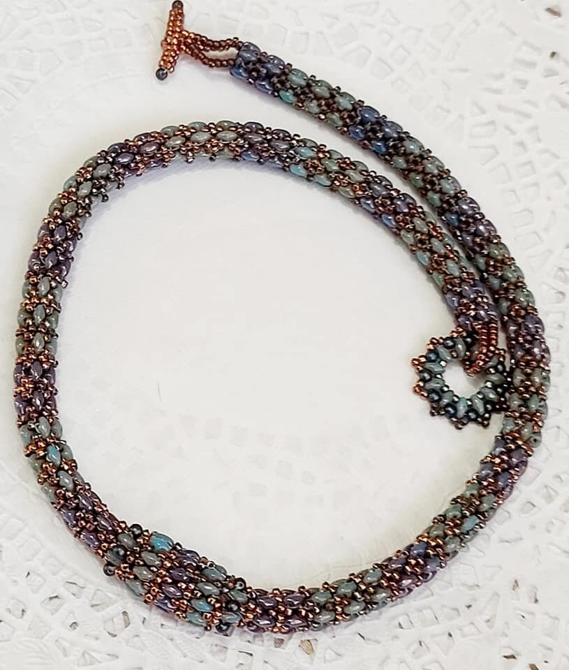 Hand Stitched Rope Necklace Pattern by Jill Wiseman Toggle - Etsy