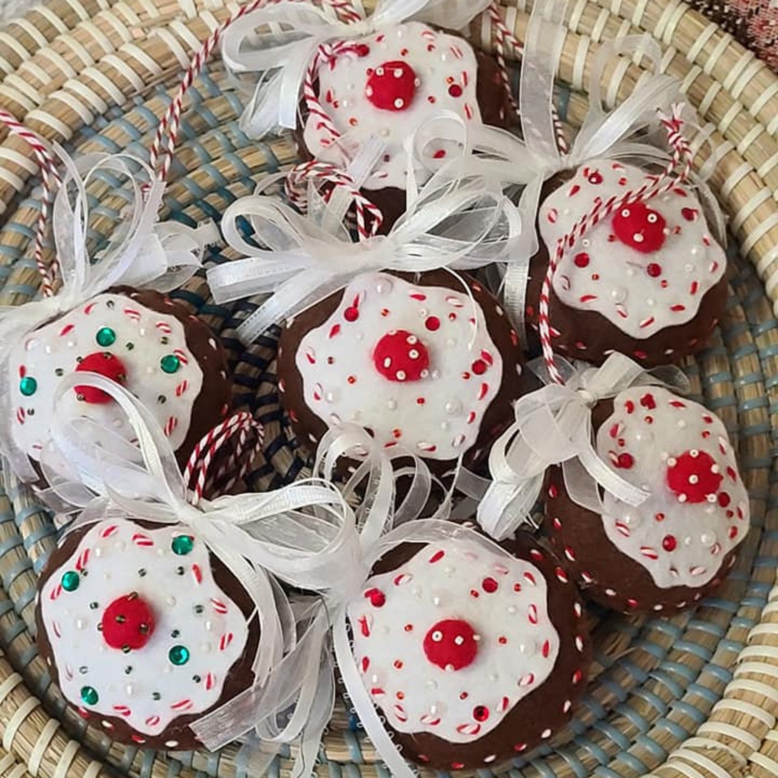 Handmade Felt Chocolate and Icing Cookie Ornaments Christmas - Etsy