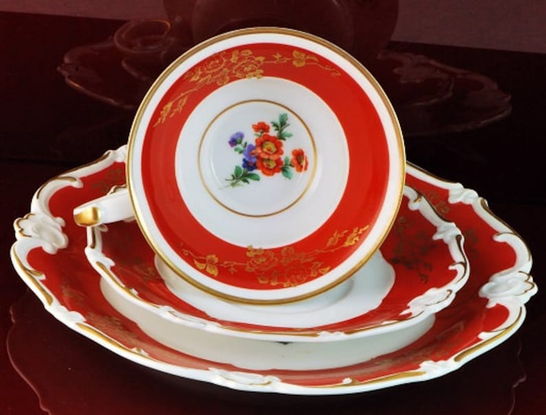 Vintage German China Weimar Llse Germany Hightea Cup, Saucer & Cake ...