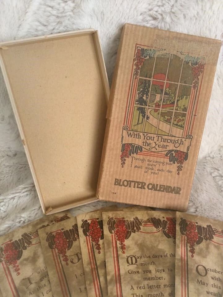 Antique 1919 Calendar Blotter Cards April-December Cards With You ...