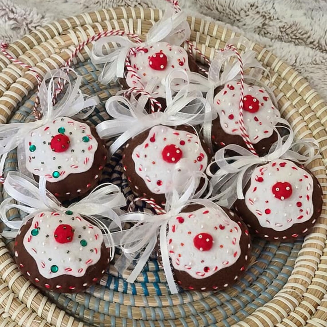Handmade Felt Chocolate and Icing Cookie Ornaments Christmas - Etsy