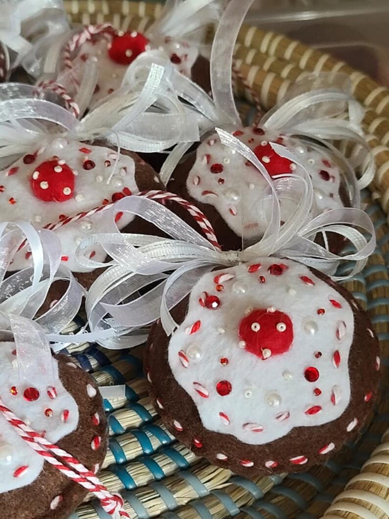 Handmade Felt Chocolate and Icing Cookie Ornaments Christmas | Etsy