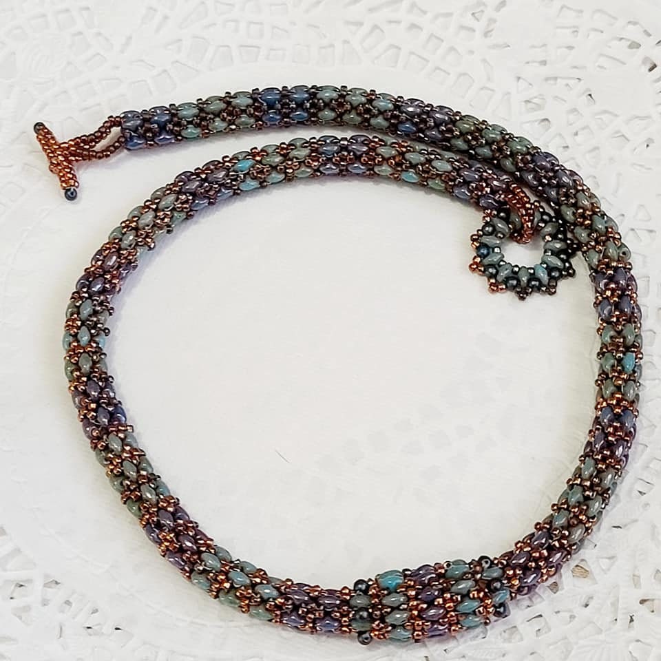 Hand Stitched Rope Necklace Pattern by Jill Wiseman Toggle - Etsy