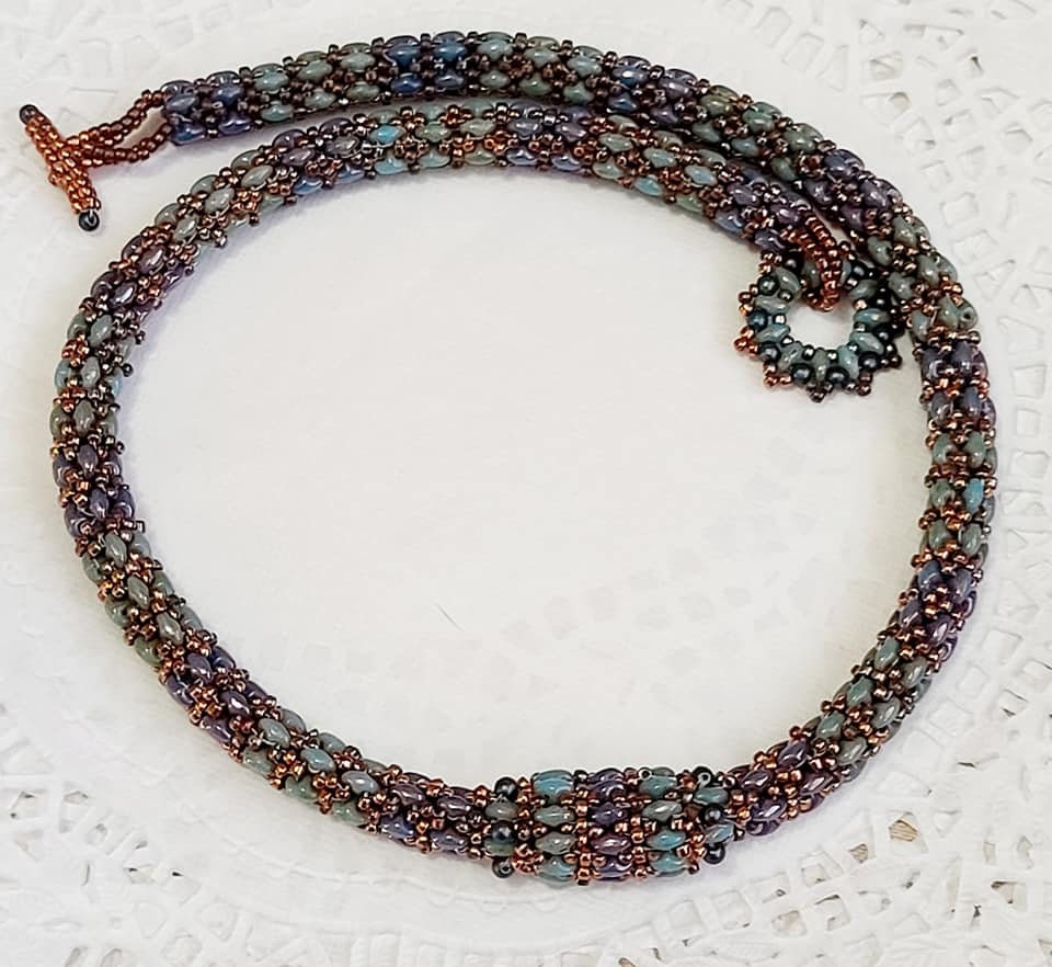 Hand Stitched Rope Necklace Pattern by Jill Wiseman Toggle - Etsy