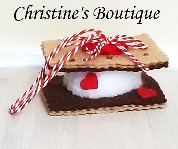 Handmade Felt Ornament, Felt Smore, Smore Ornament, Smores, Marshmallow ...