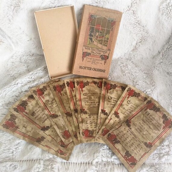 Antique 1919 Calendar Blotter Cards April-December Cards With You ...