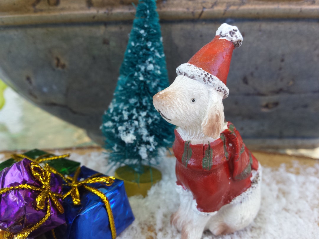 Mini Dog, Mini Christmas Dog, Miniatures, Mini Holiday Animal, Mini ...