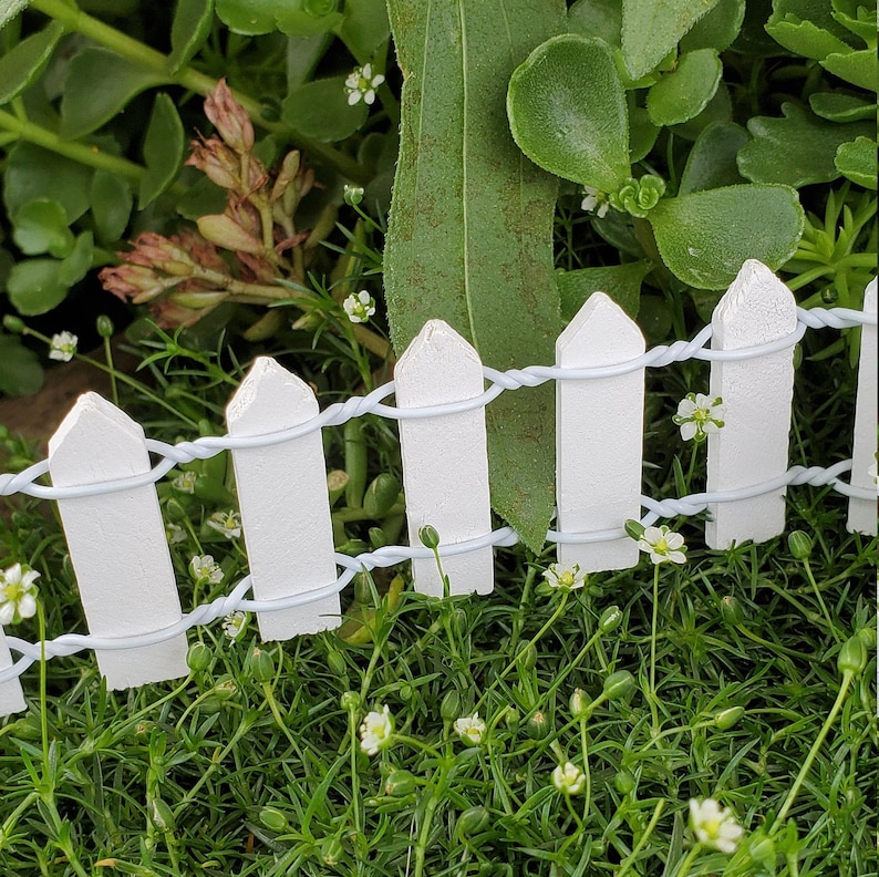 Fairy Garden Fence Mini White Picket Fence Miniatures Fairy - Etsy