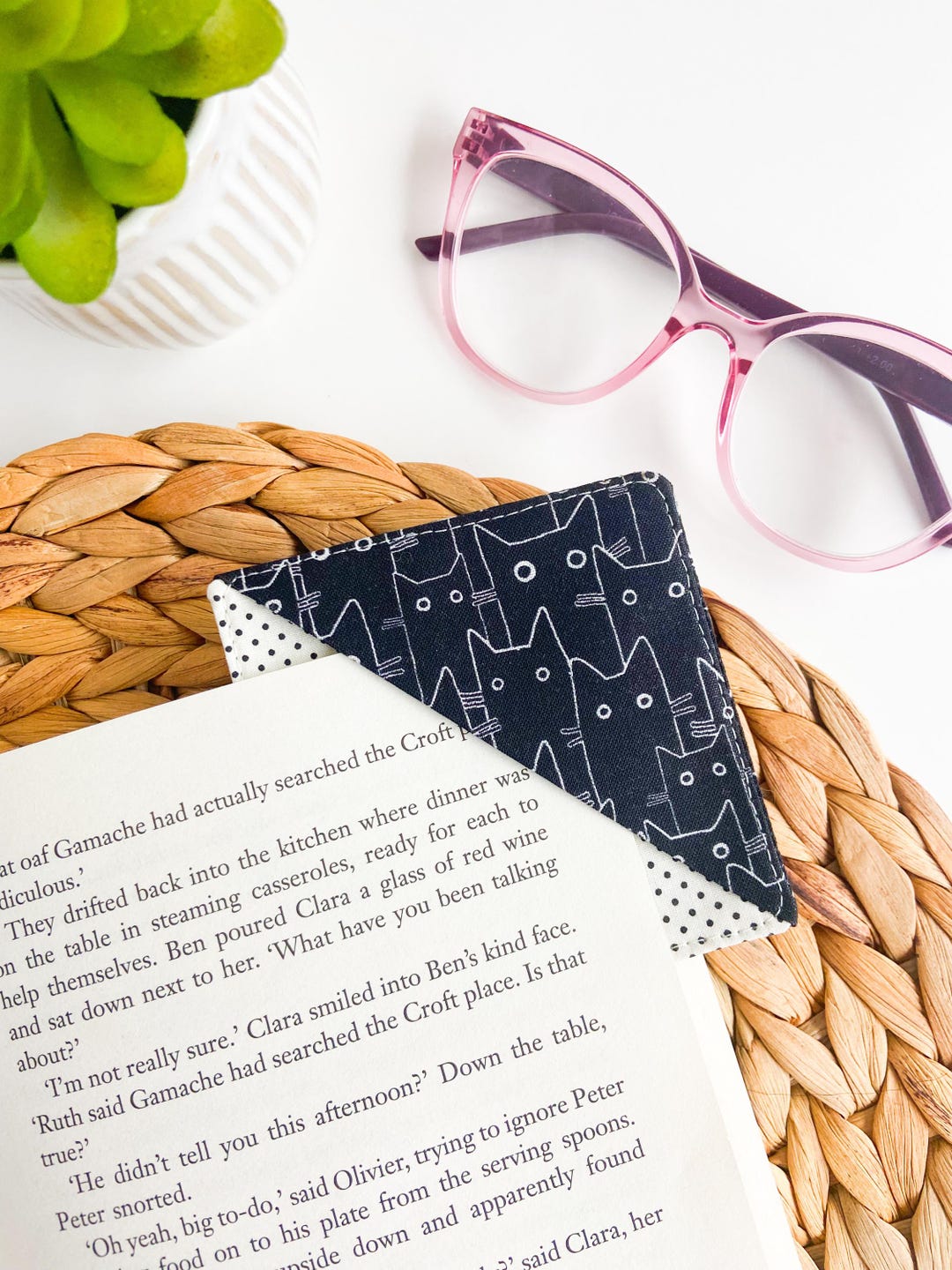 Cat Corner Bookmark, Cute Bookmark, Reader Merch, Gift for Cat Lovers ...