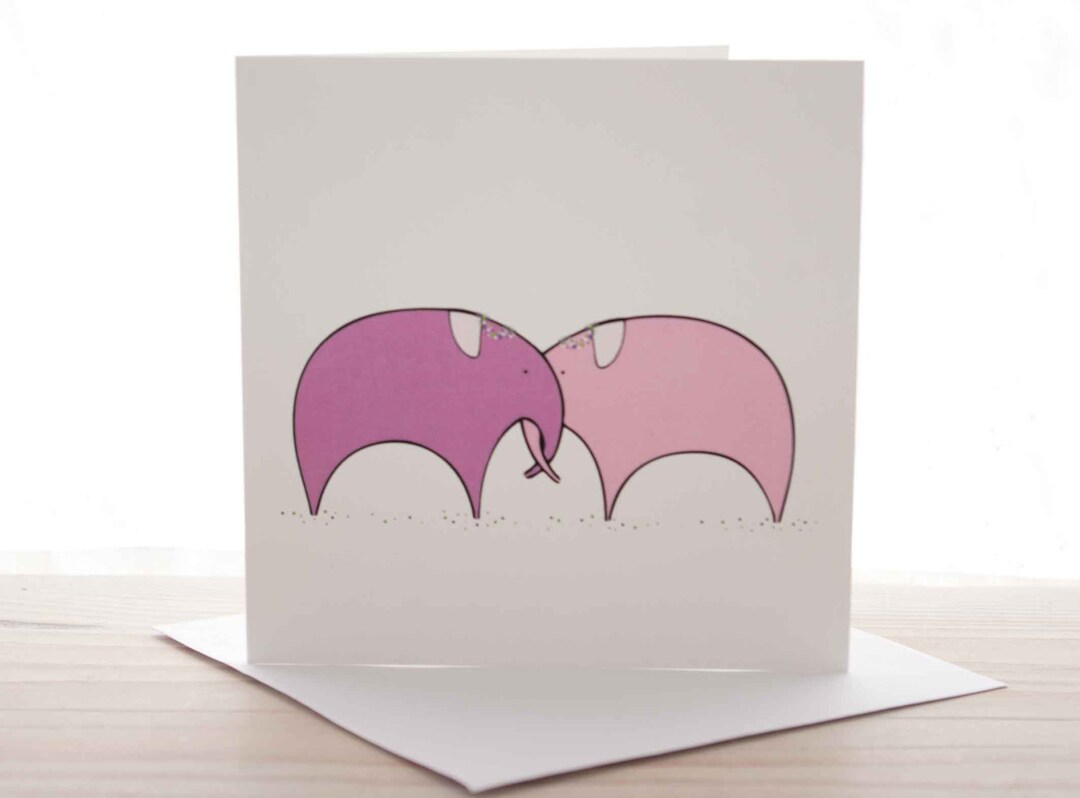Wedding/civil Ceremony Card 'elephants in Love' - Etsy