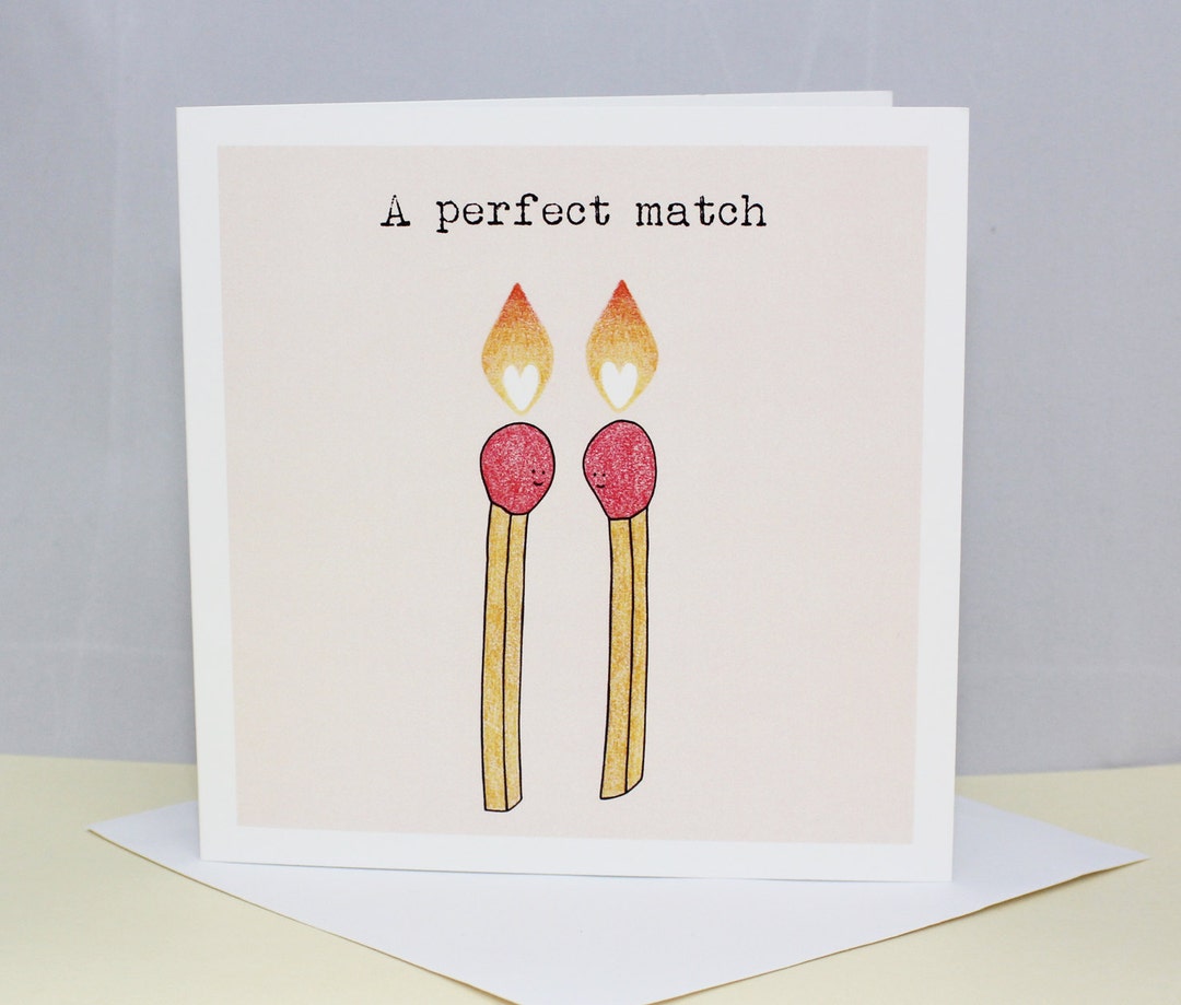 Greetings Card 'A Perfect Match' Card - Etsy