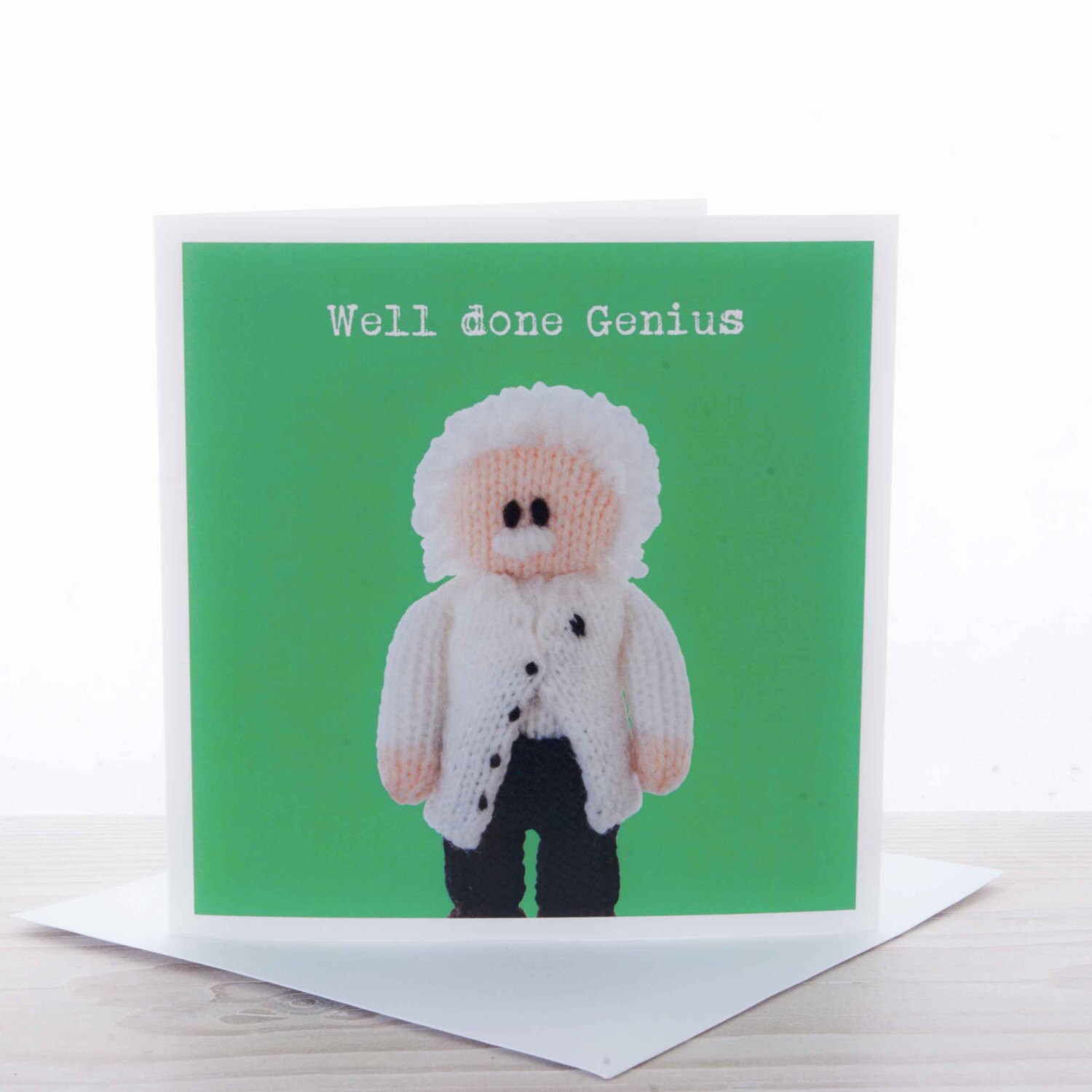 Congratulations Card Knitted Einstein 'well Done Genius' Greetings Card ...