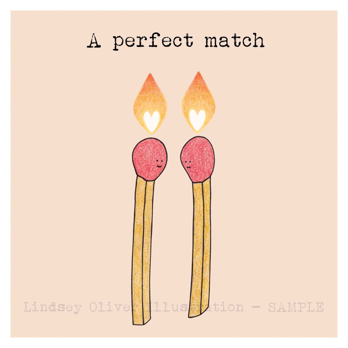 Greetings Card 'A Perfect Match' Card - Etsy