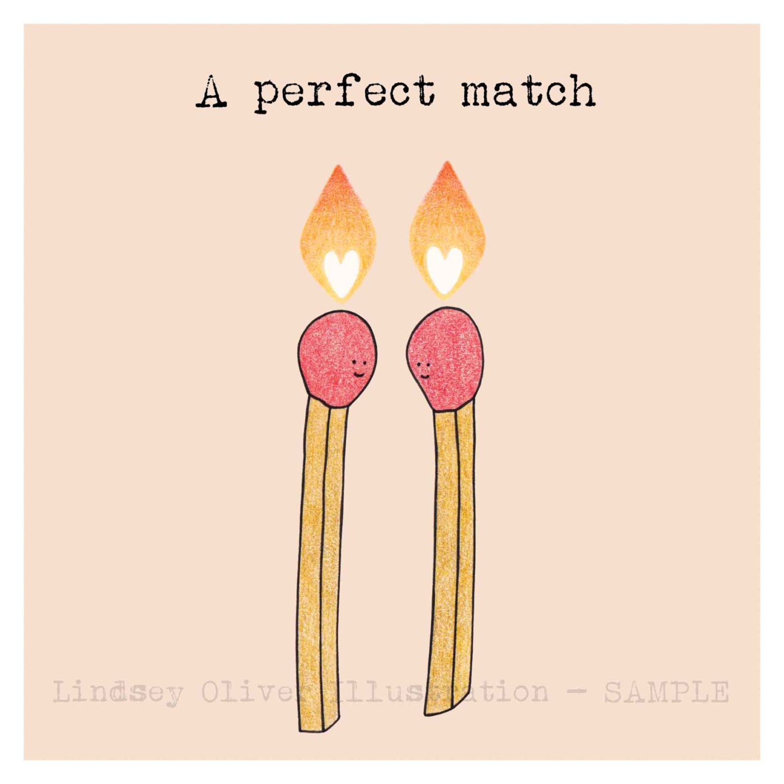 Greetings Card 'A Perfect Match' Card - Etsy