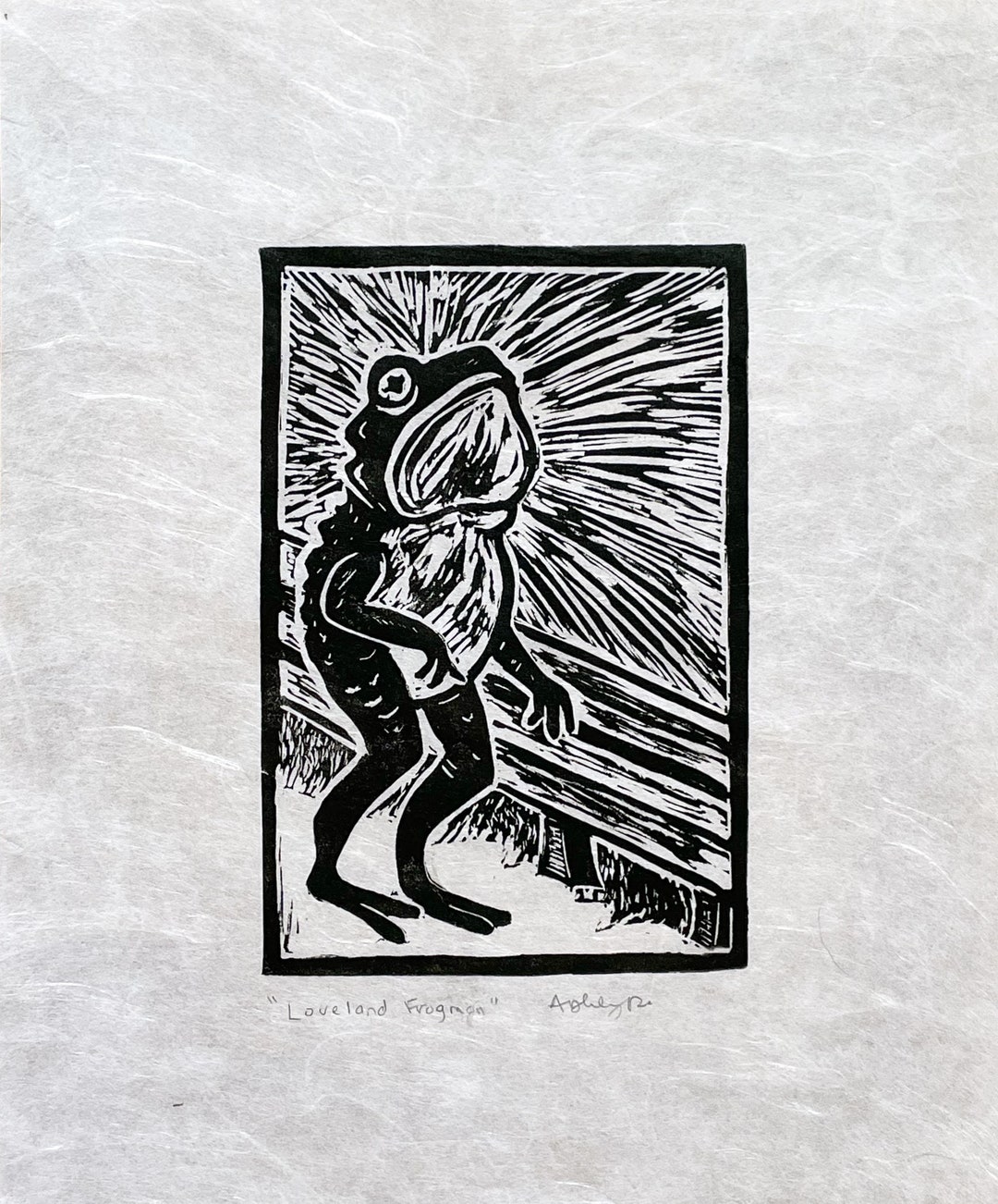 Loveland Frogman Legend Art Ohio Cryptid Drawing Art Print - Etsy