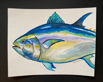 Yellowfin Tuna Painting - Etsy
