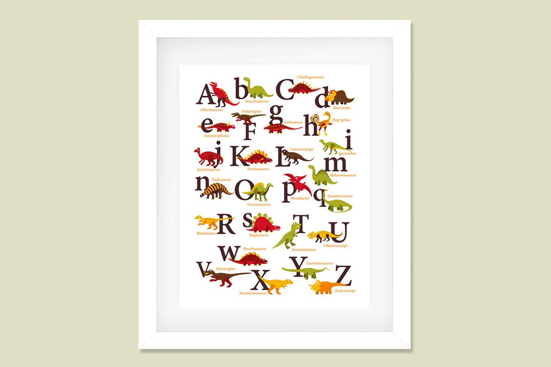 Dinosaurs Alphabet Poster, Nursery Print, Dinosaurs Theme, Printable ...