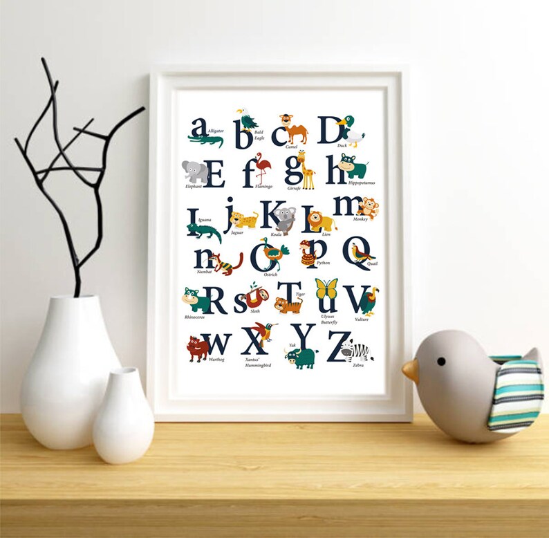 Safari Alphabet Poster, Nursery Print, Safari Theme, Printable Instant ...