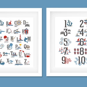 Nautical Alphabet Poster, Nursery Print, Nautical Theme, Printable ...