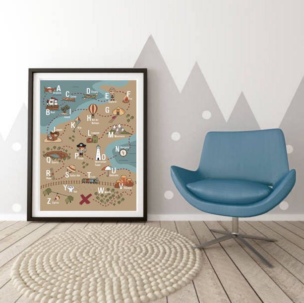 Adventure Alphabet Poster, Nursery Print, Adventure Theme, Printable ...