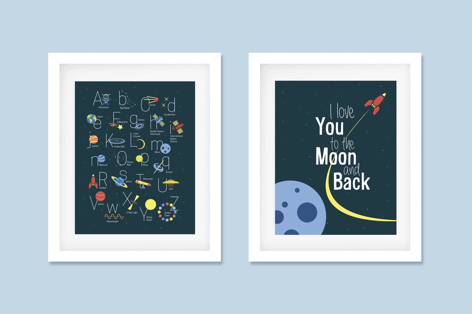 Outerspace Alphabet Poster and i Love You to the Moon... Poster ...