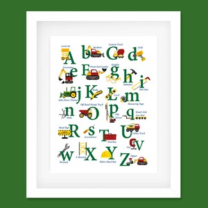 Construction Alphabet Poster, Nursery Print, Construction Theme ...