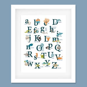 Ocean Alphabet Poster, Nursery Print, Ocean Theme, Printable Instant ...
