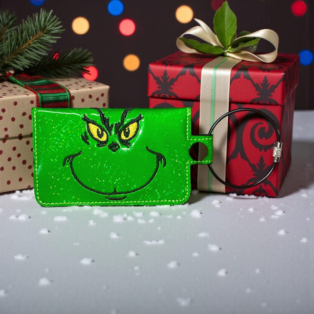 Grinch Gift Card Holder, Small Wallet, Money Purse, Keychain, Gift Idea ...