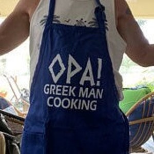 OPA! Greek Man Cooking Apron - 2 Styles Full or Medium Length - Etsy